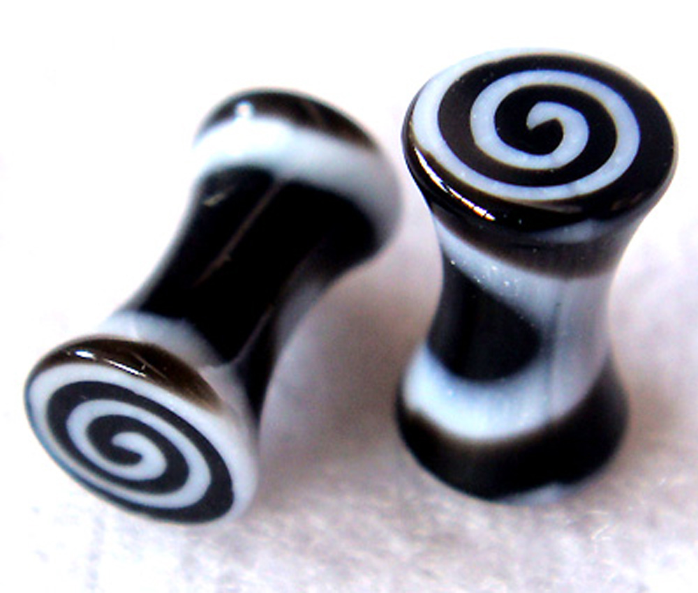 One Pair 6g Snail Double Flare Ear Plugs Ring Earlet Earrings Lobe Body ...